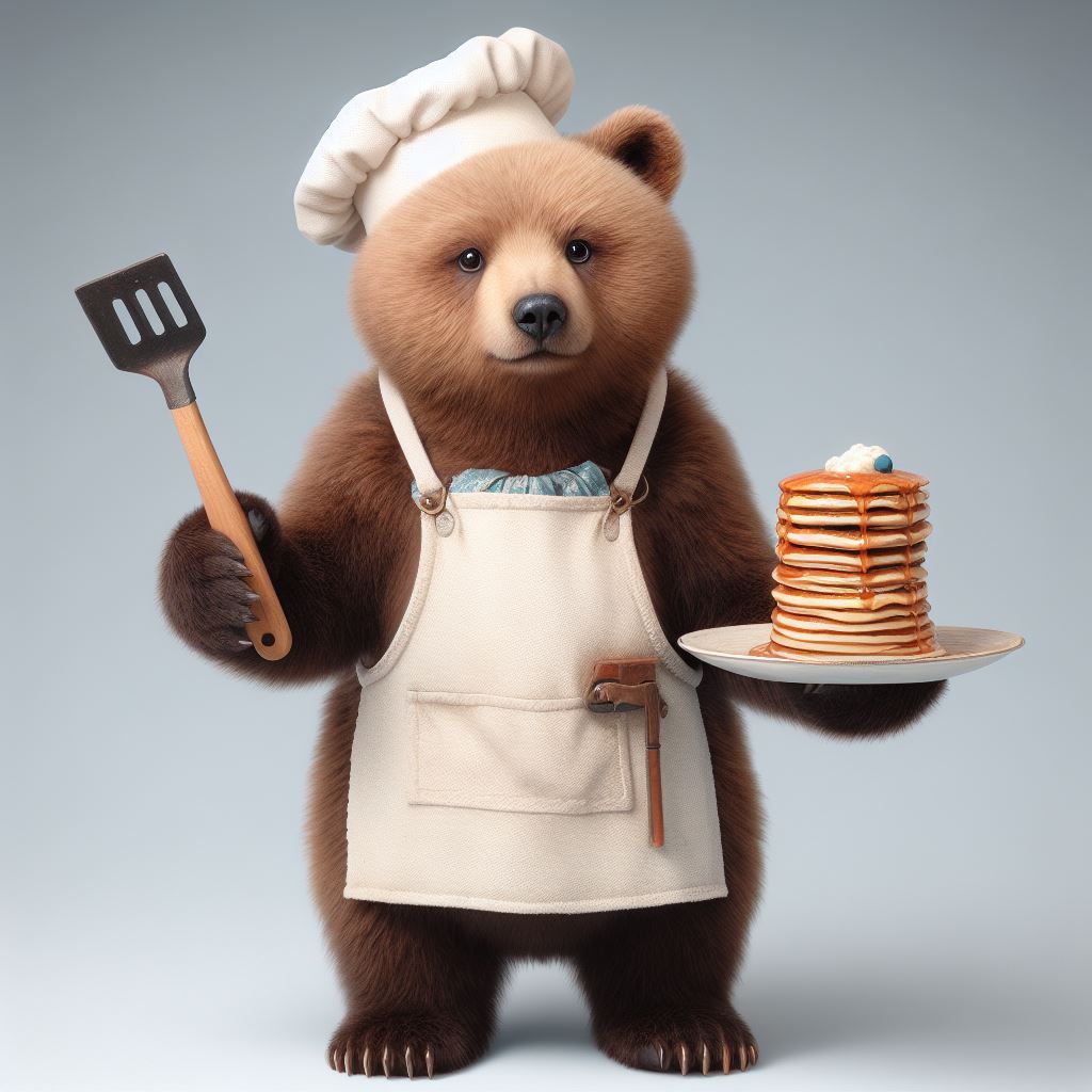 Free Children’s Story With Poster Of Bear Cub Serving Pancakes ...
